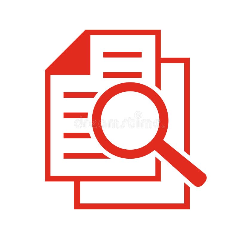 Document with Magnifying Glass. Stock Illustration - Illustration of ...
