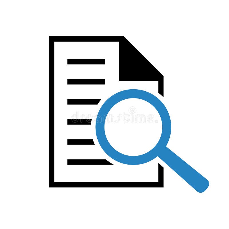 Document with Magnifying Glass. Stock Vector - Illustration of glass ...