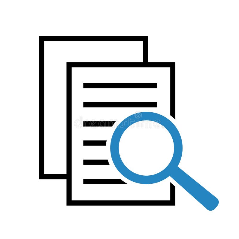 Document with Magnifying Glass. Stock Vector - Illustration of ...