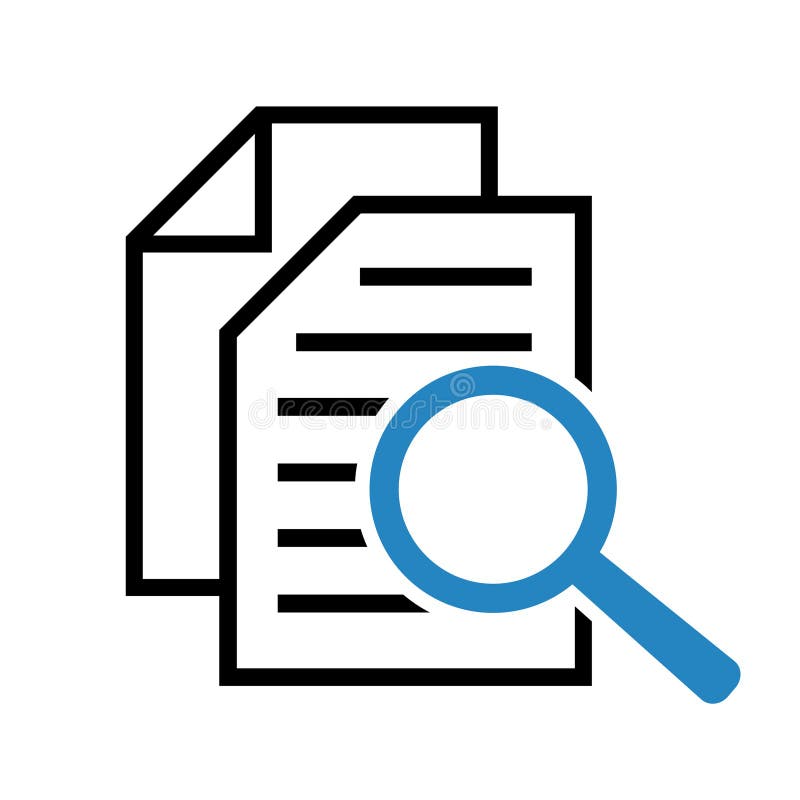 Document with Magnifying Glass. Stock Vector - Illustration of optics ...