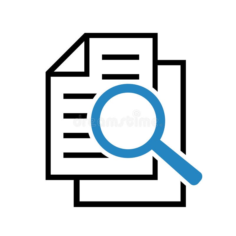 Document with Magnifying Glass. Stock Vector - Illustration of graphics ...