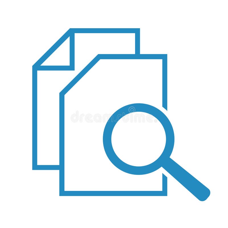 Document with Magnifying Glass. Stock Vector - Illustration of sign ...