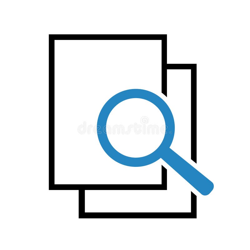 Document with Magnifying Glass. Stock Vector - Illustration of plan ...