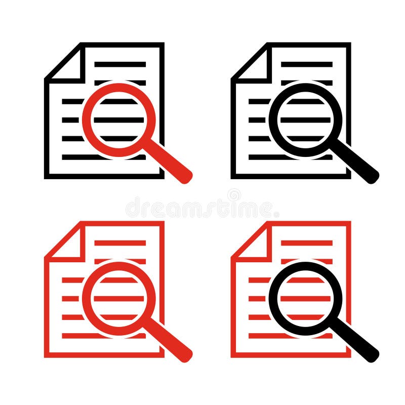 Document with Magnifying Glass. Stock Illustration - Illustration of ...