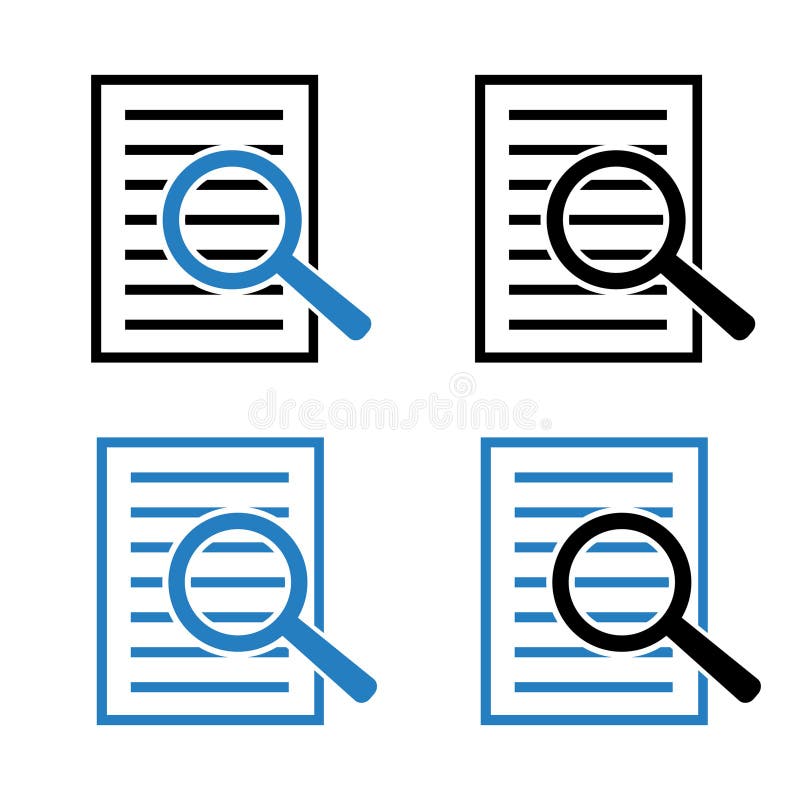 Document with Magnifying Glass. Stock Vector - Illustration of vector ...