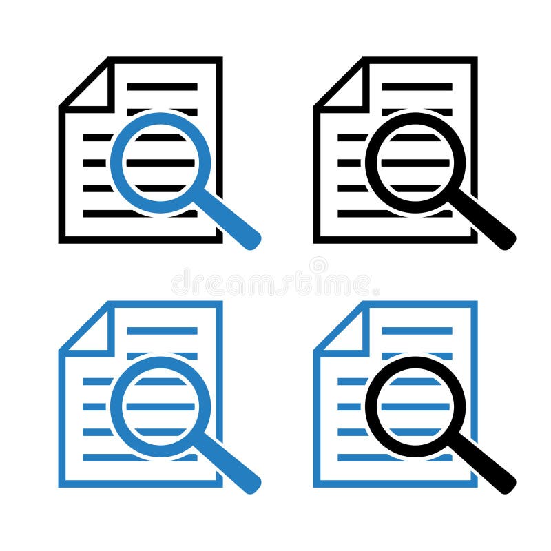 Document with Magnifying Glass. Stock Vector - Illustration of ...