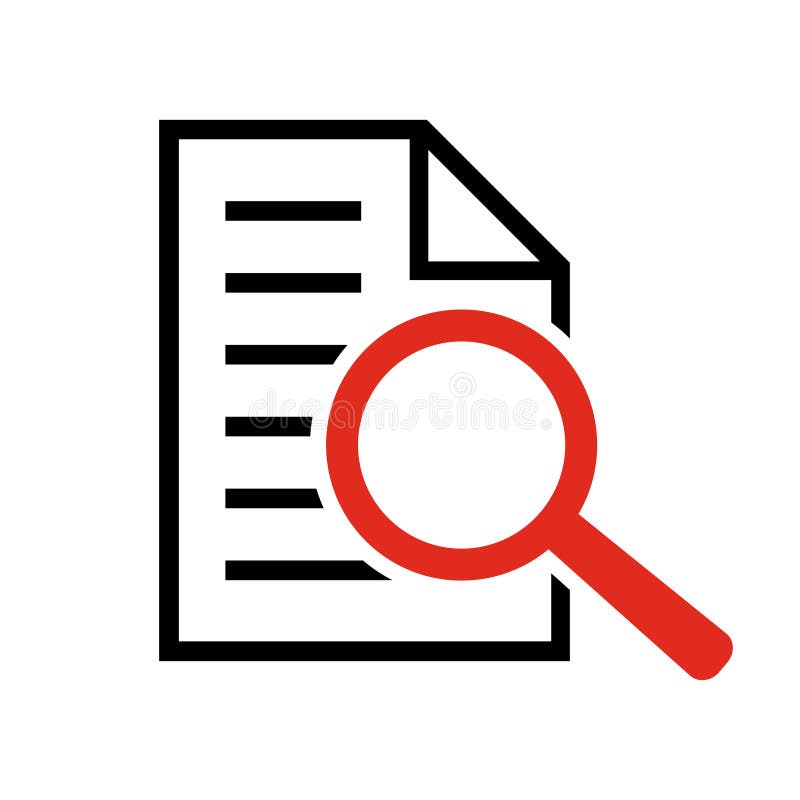 Document with Magnifying Glass. Stock Vector - Illustration of ...