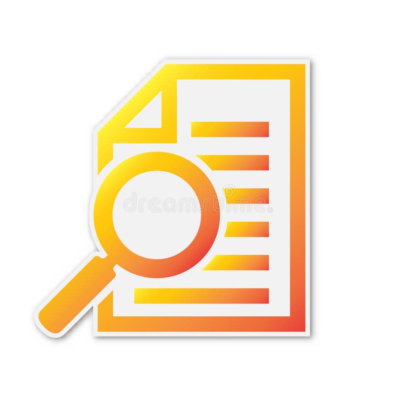 Document with Magnifying Glass Icon - Vector Stock Illustration ...