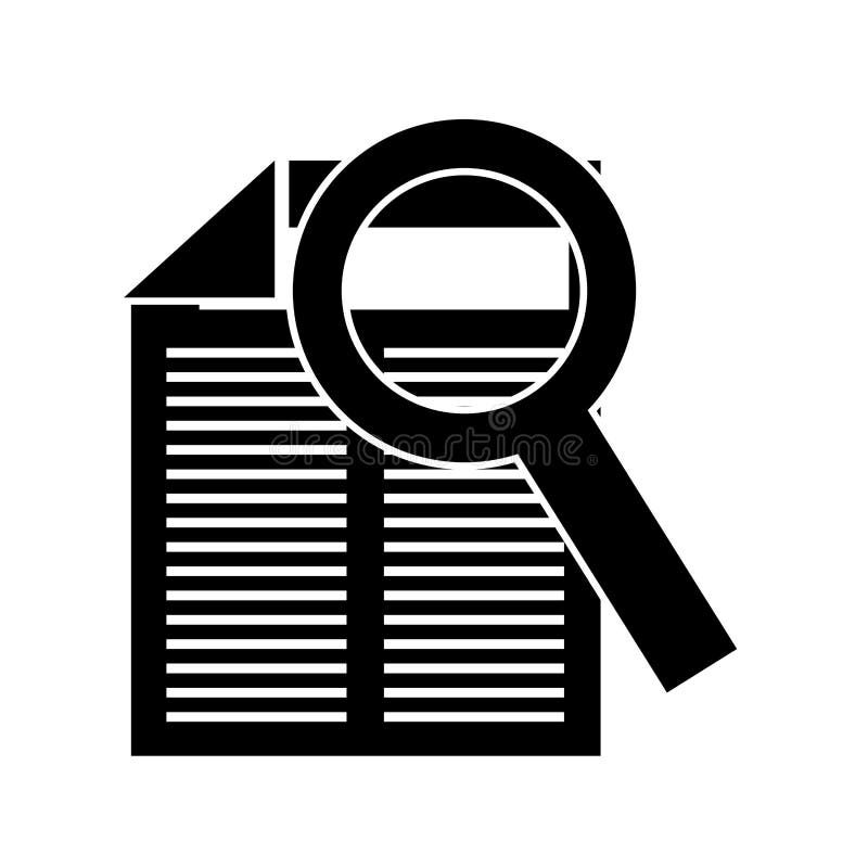 Document with Magnifying Glass Isolated Icon Stock Vector ...