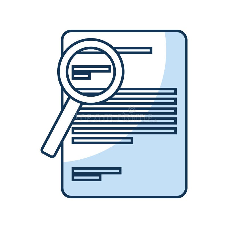 Document with Magnifying Glass Isolated Icon Stock Vector ...