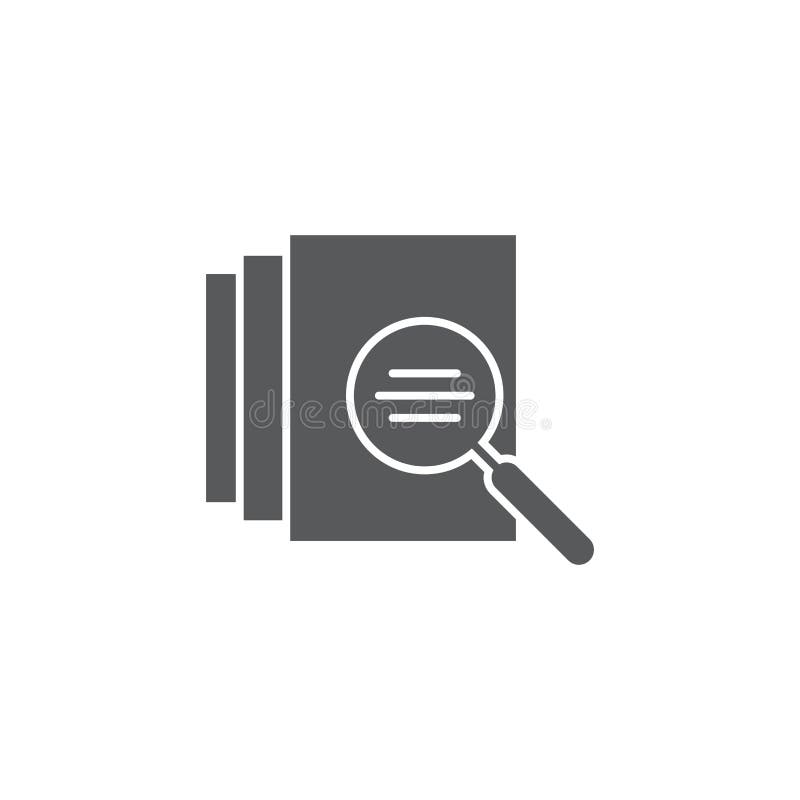 Document and Magnifying Glass Vector Icon Symbol Document Isolated on ...