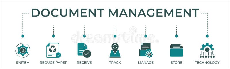 Document Management Banner Web Icon Vector Illustration Concept with ...