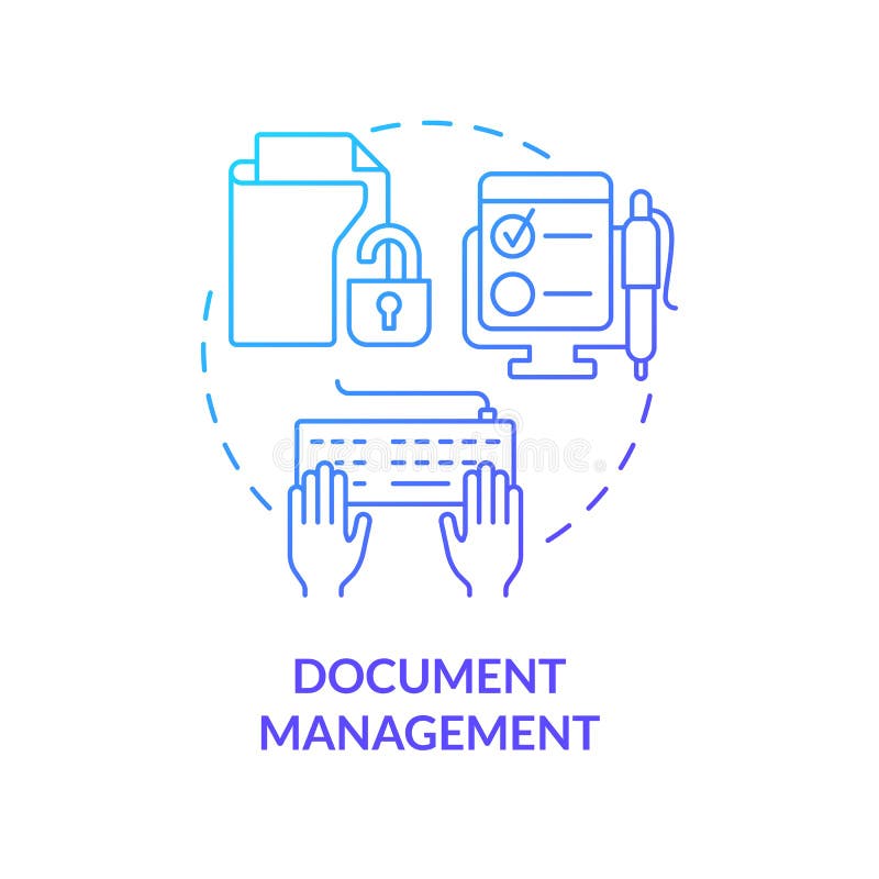 Document Management Blue Gradient Concept Icon Stock Vector ...