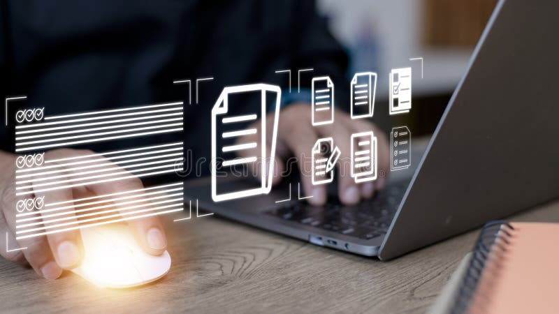 Document Management Concept, Online Documentation Database Stock ...