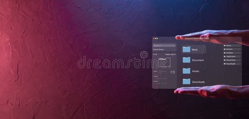 Document Management Concept. Virtual Screen Icons Document Management ...