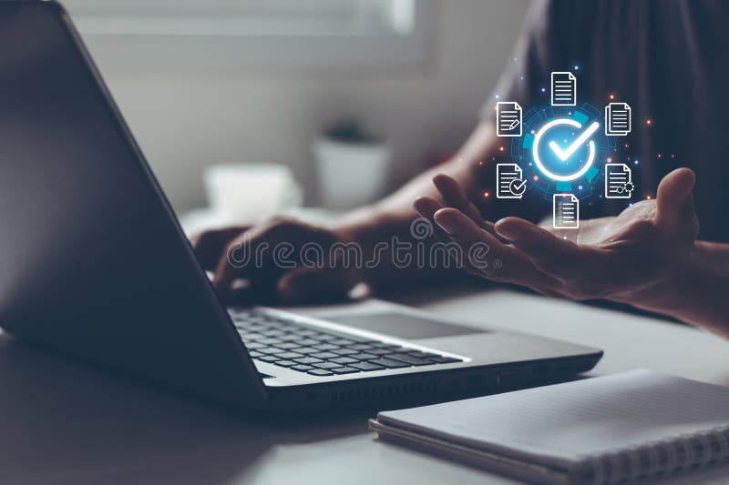 Document Management DMS System Digital Rights Management. Businessmen ...