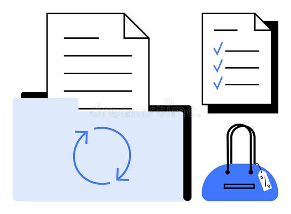 Document Management Folder with Checklist and Shopping Bag for ...