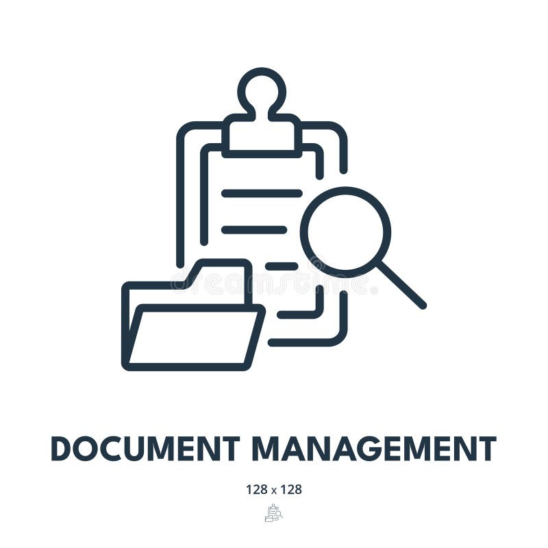 Document Management Icon. Documentation, Paperwork, Office. Editable ...