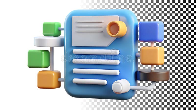 Document Management Interface Icon with Blocks and Chart Png ...