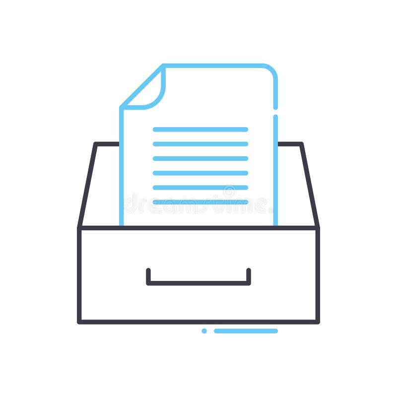 Document Management Icon, Black Vector Sign with Editable Strokes ...