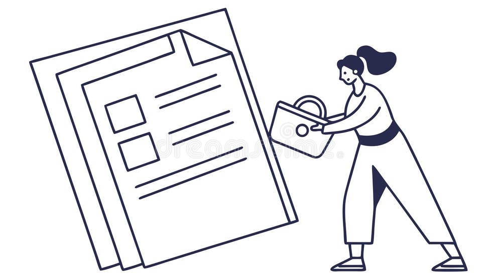 Document Management, Paperwork, Office Tasks, Organization. Vector ...