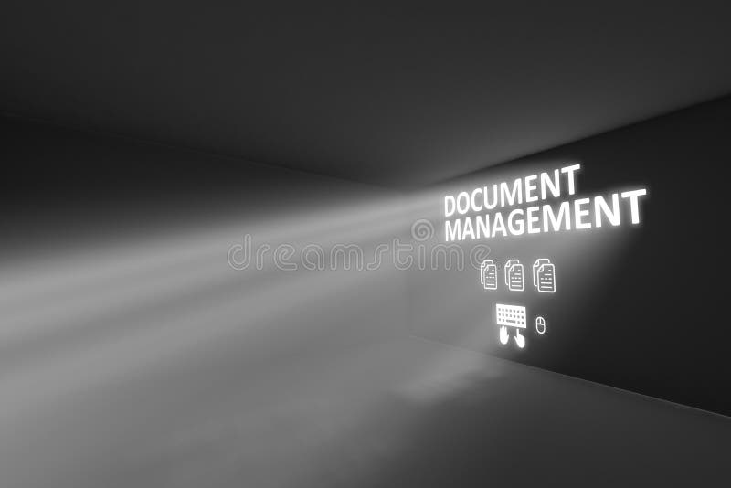 DOCUMENT MANAGEMENT Rays Volume Light Concept 3d Stock Illustration ...