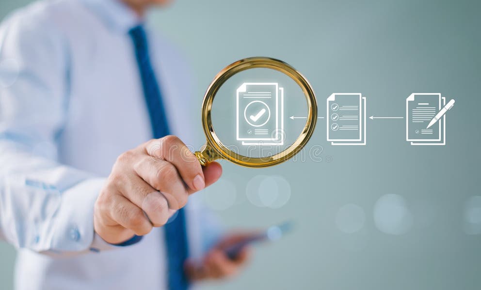 Document Management Service Concept Stock Photo - Image of analyze ...