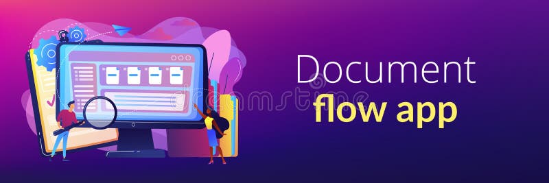 Document Management Soft Concept Banner Header. Stock Vector ...