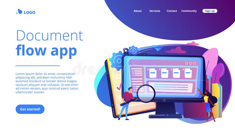 Document Management Soft Concept Landing Page. Stock Vector ... Document Management Soft Concept Landing Page. Stock Vector ...