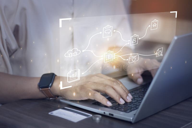 Document Management System Concept, Data Storage Security, Businessman ... Document Management System Concept, Data Storage Security, Businessman ...