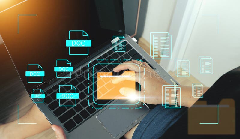 Document Management System Concept, Folder and Document Icon Software ...