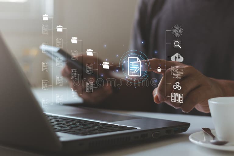 Document Management System Concept. Online Document File Data Software ...