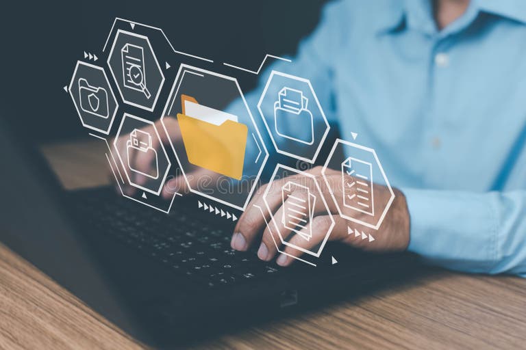 Document Management System Concept. Online Document File Data Software for Efficient Archiving ...