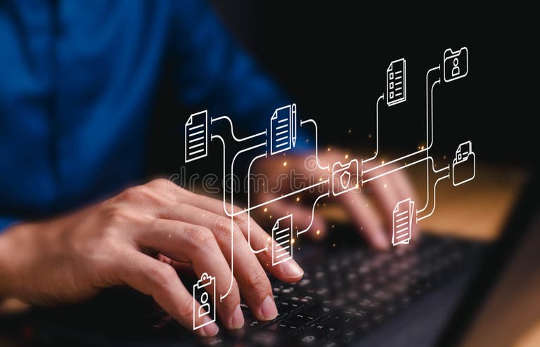 Document Management System Concept. Online Document File Data Software ...