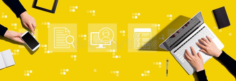 Document Management System Concept with People Working Together Stock ...