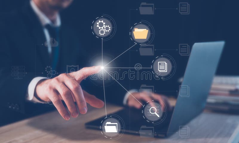 Document Management System (DMS) Stock Photo - Image of connected ...