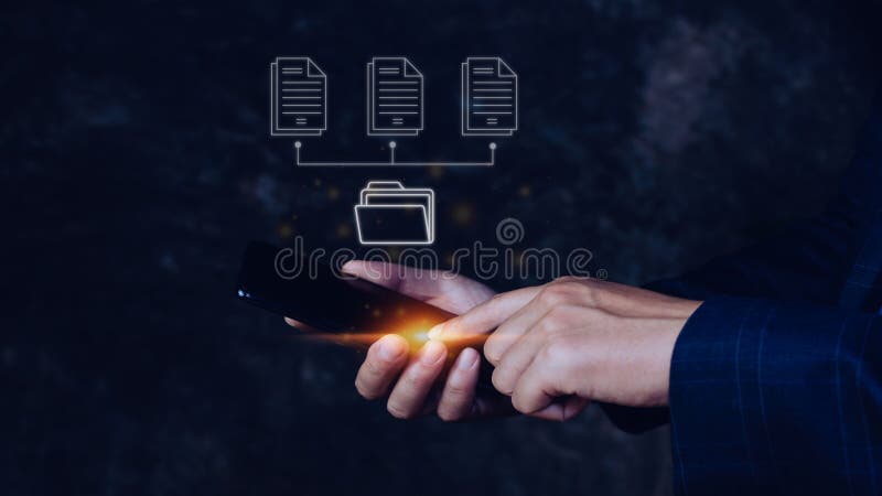 Document Management System (DMS) on Smartphone Stock Image - Image of ...