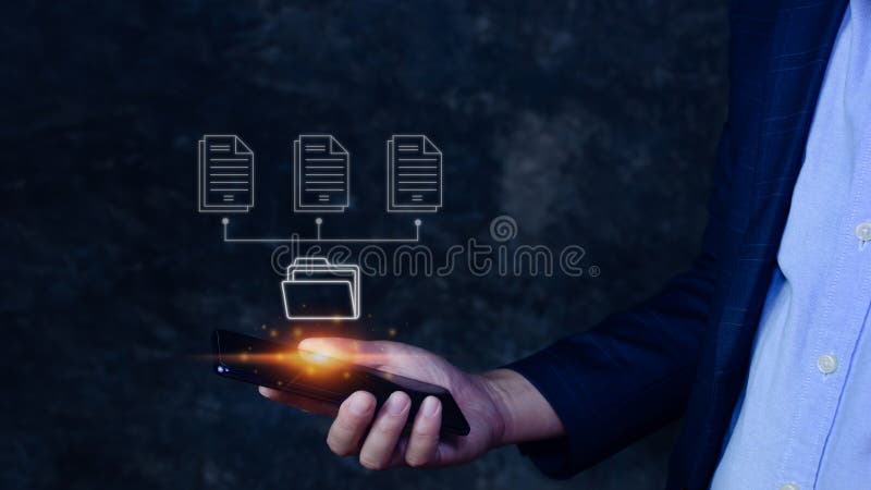 Document Management System (DMS) on Smartphone Stock Photo - Image of ...