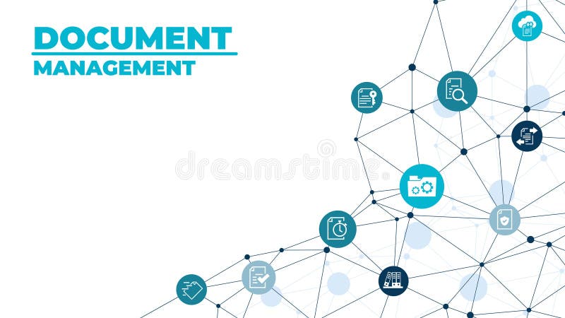 Document Management Vector Illustration. Database Technology. Stock ...