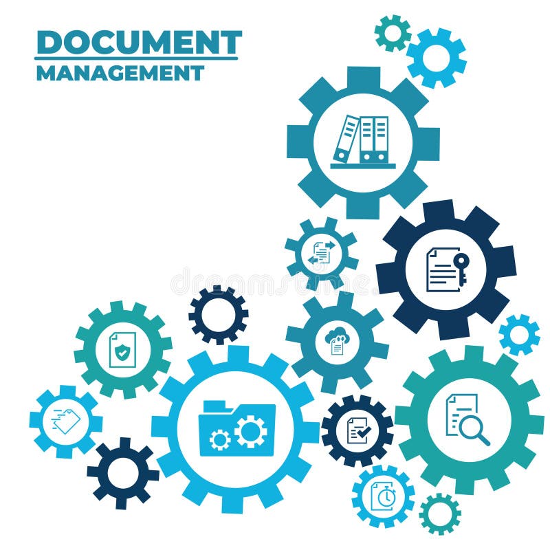 Document Management Vector Illustration. Corporate Records Keeping ...
