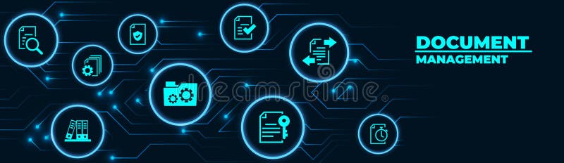Document Management Vector Illustration. Database Technology. Stock ...