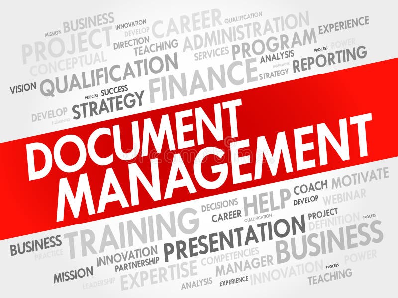 Document Management Word Cloud Collage Stock Illustration ...