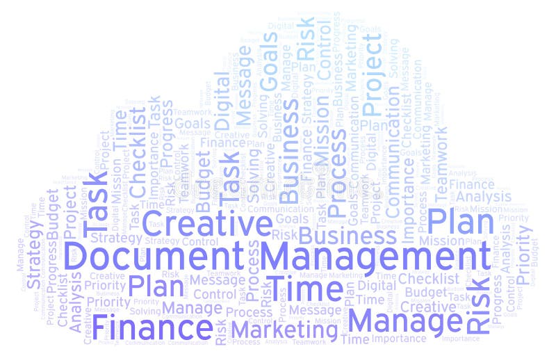 Document Management Word Cloud, Made with Text only. Stock Illustration ...