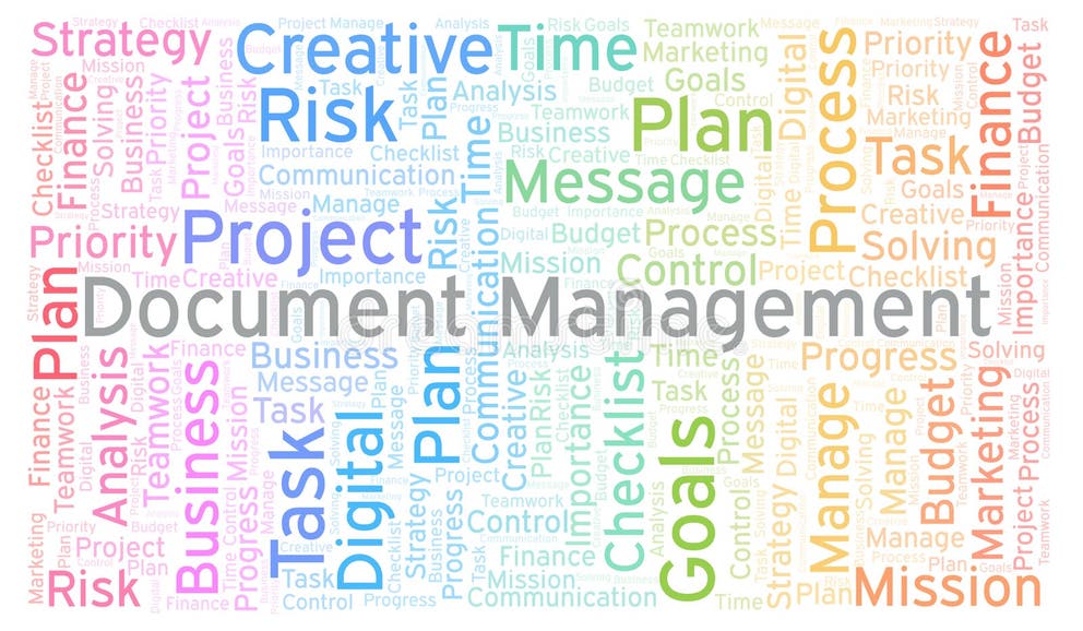 Document Management Word Cloud, Made with Text only. Stock Illustration ...
