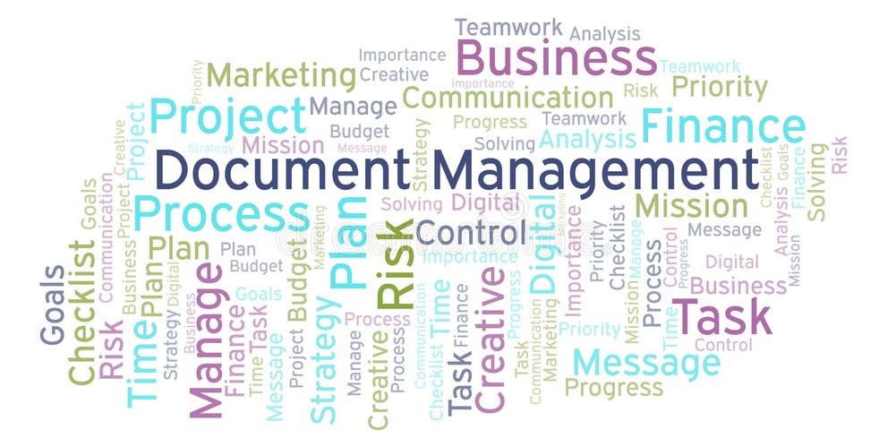 Document Management Word Cloud, Made with Text only. Stock Illustration ...