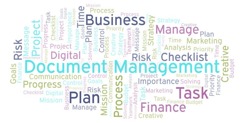 Document Management Word Cloud, Made with Text only. Stock Illustration ... Document Management Word Cloud, Made with Text only. Stock Illustration ...