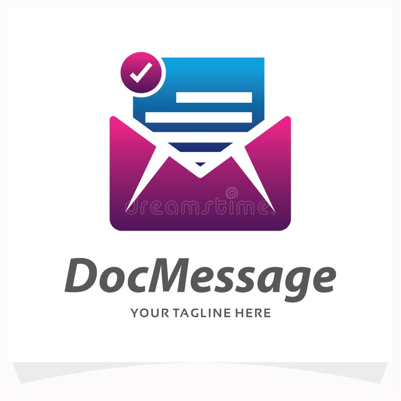 Document Message Logo Design Template Stock Vector - Illustration of ...