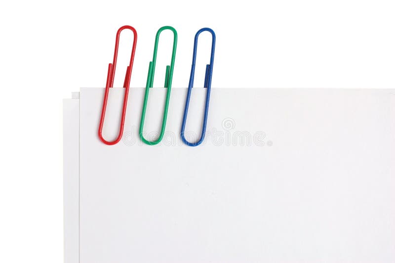 Document met een paperclip stock foto. Image of geïsoleerd - 17404504
