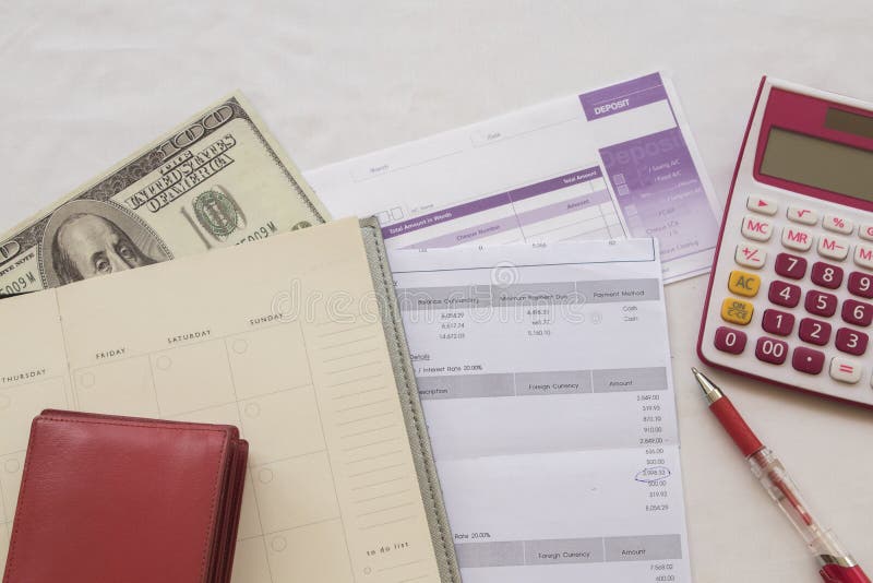 Document Monthly Expense of Credit Card Stock Photo - Image of ...