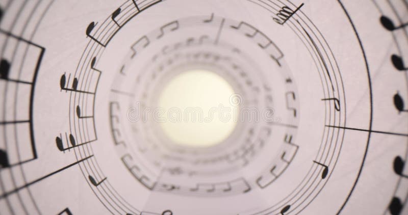 Document with Musical Notes, Rolled Up Closeup Stock Footage - Video of ...